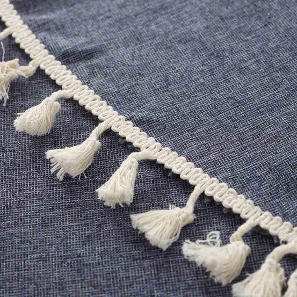 Buy Tassel Tablecloth Cotton Linen Dust Proof Table Cover Dinning ...
