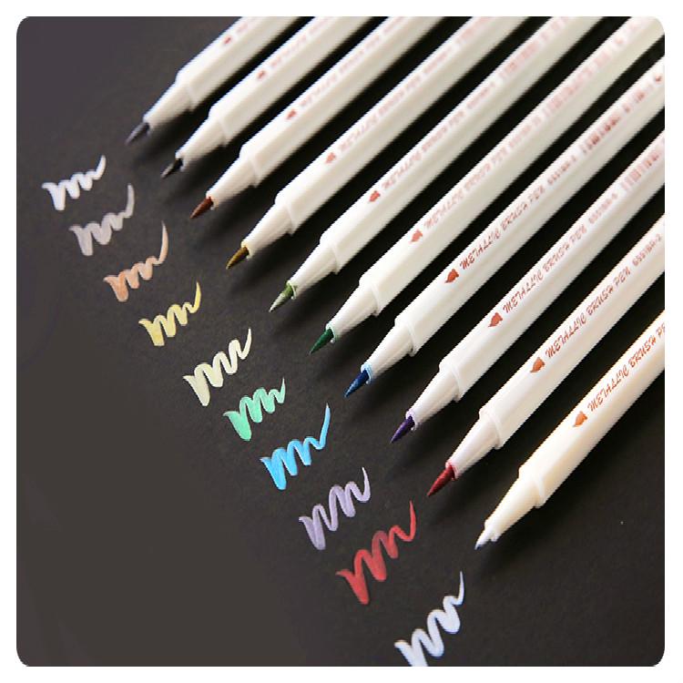 Buy Multicolour Soft Brush Calligraphy Brush 10 Paint Pen Marker Pen ...