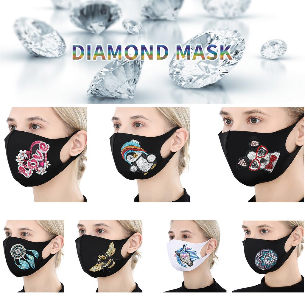 Buy [MMS] DIY Pattern Diamond Decoration Embellishment Windproof Mask ...