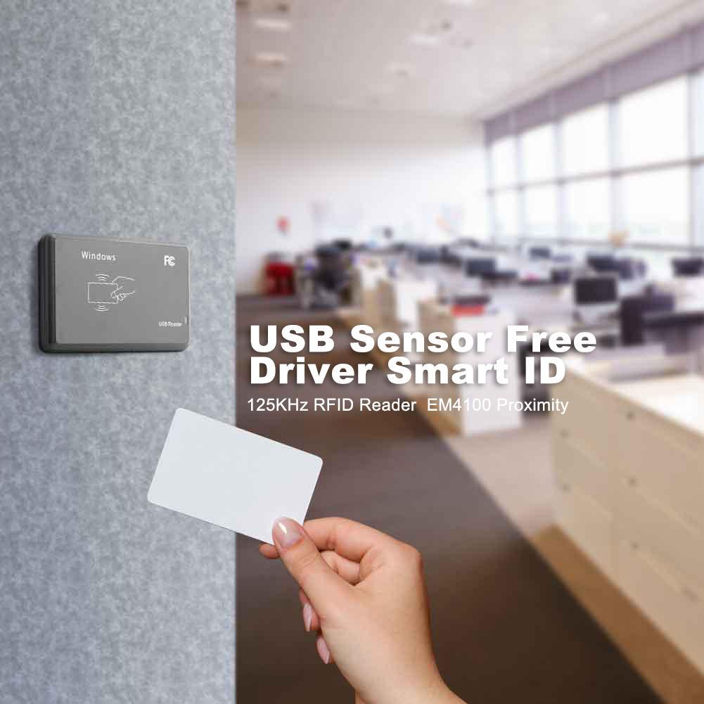 Buy 125KHz RFID Reader EM4100 Proximity USB Sensor Free Driver Smart ID ...