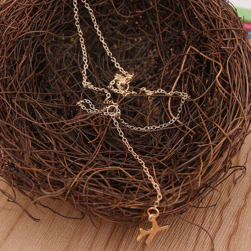 Buy Lucky Unisex Gold Airplane Pendant Necklace Chain Fashioned at ...