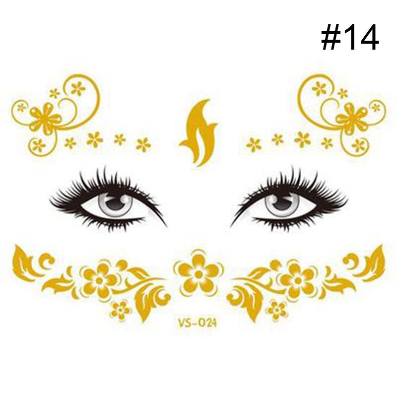Buy 1 Sheet Metal Tattoo Sticker Face Makeup DIY Tattoo Decals Body Art ...