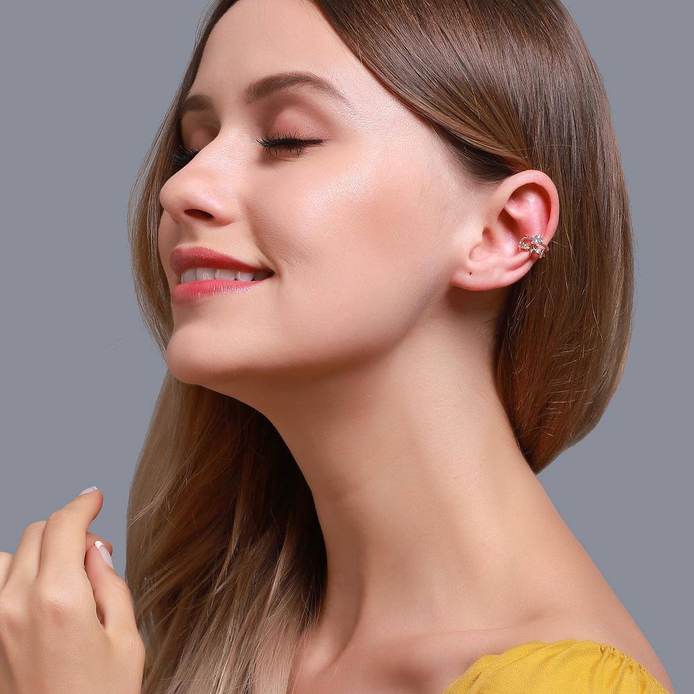 Ladies Jewelry Simple Style Star Shape Rhinestone Alloy Ear Clip ...