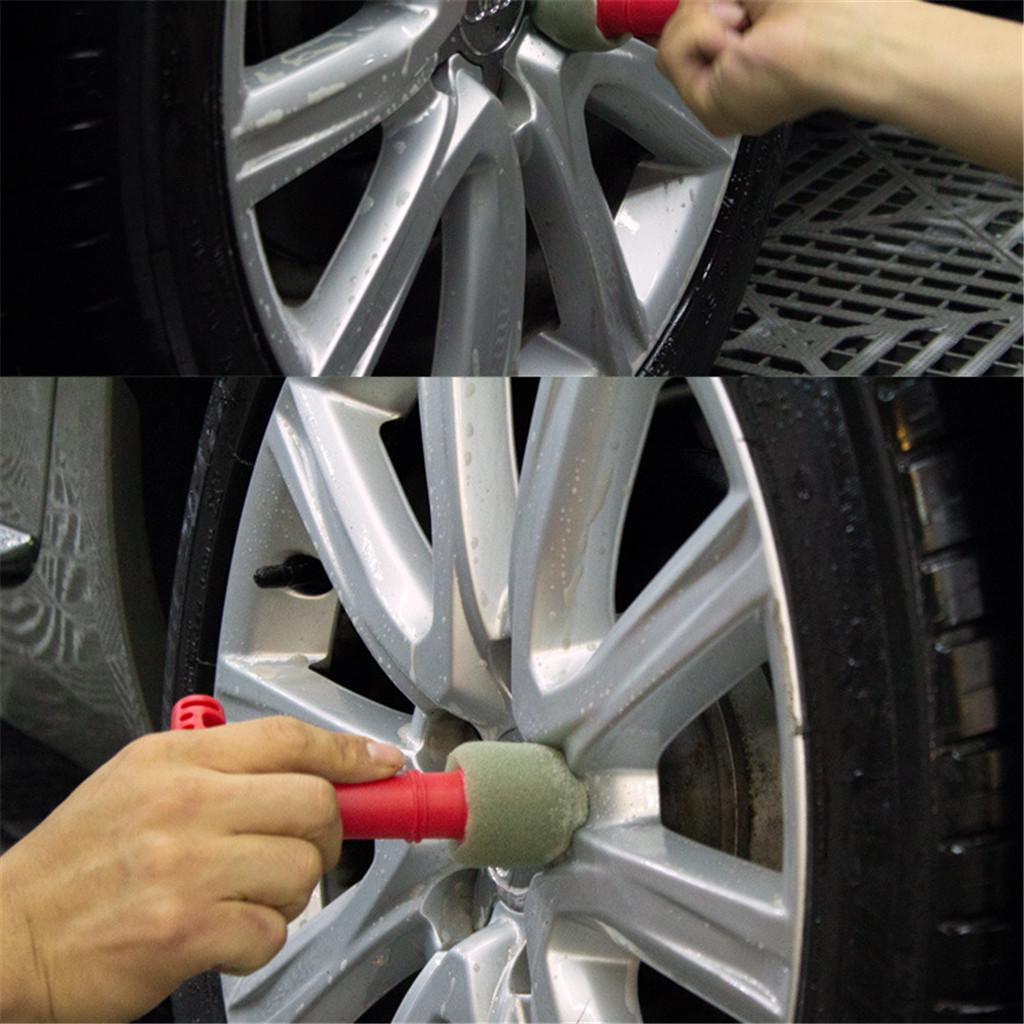 Red Handle Removable Insert Car Lug Nut Wheel Cleaning Wash Sponge ...