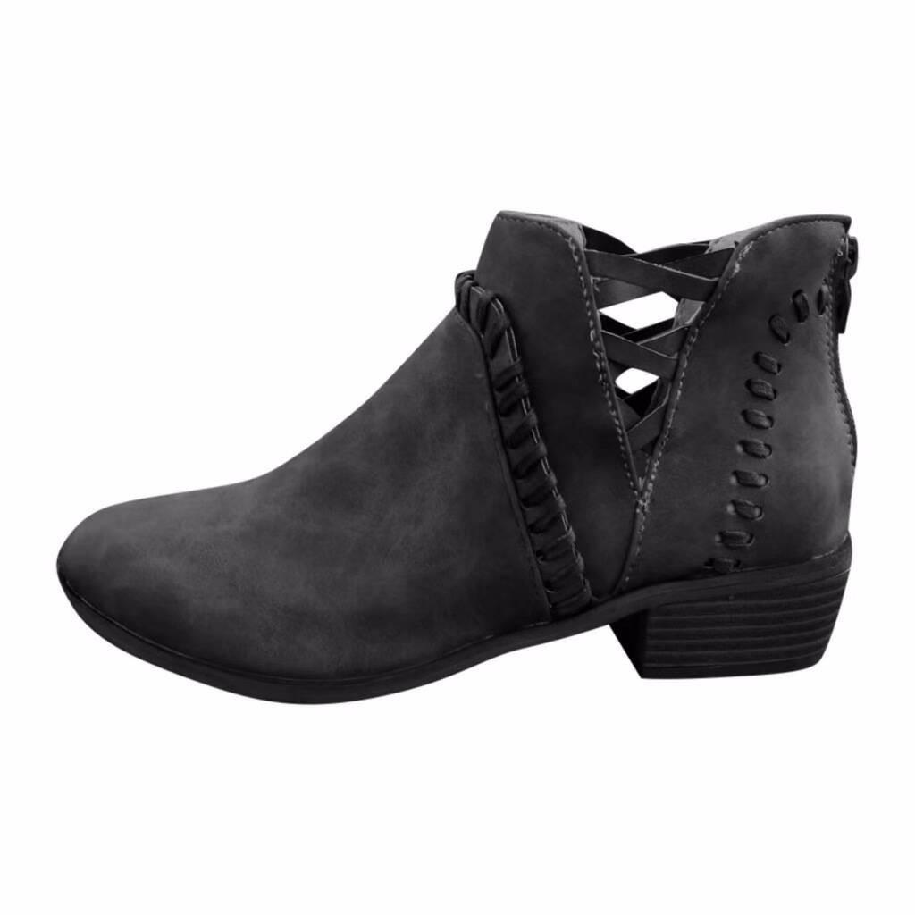 Buy Women's Short Boots V-shaped Hand-woven Pointed Toe Short Boots ...