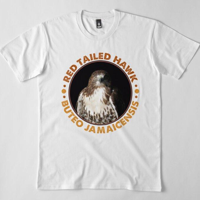 Buy Men Premium Cotton T-Shirt?Beautiful Red Tailed Hawk Portrait for ...
