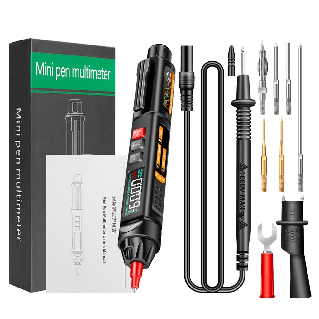 Aneng A3009 Mini Pen Multimeter with Voice Broadcast 6000 Counts Voltmeter VA Reverse LCD ...