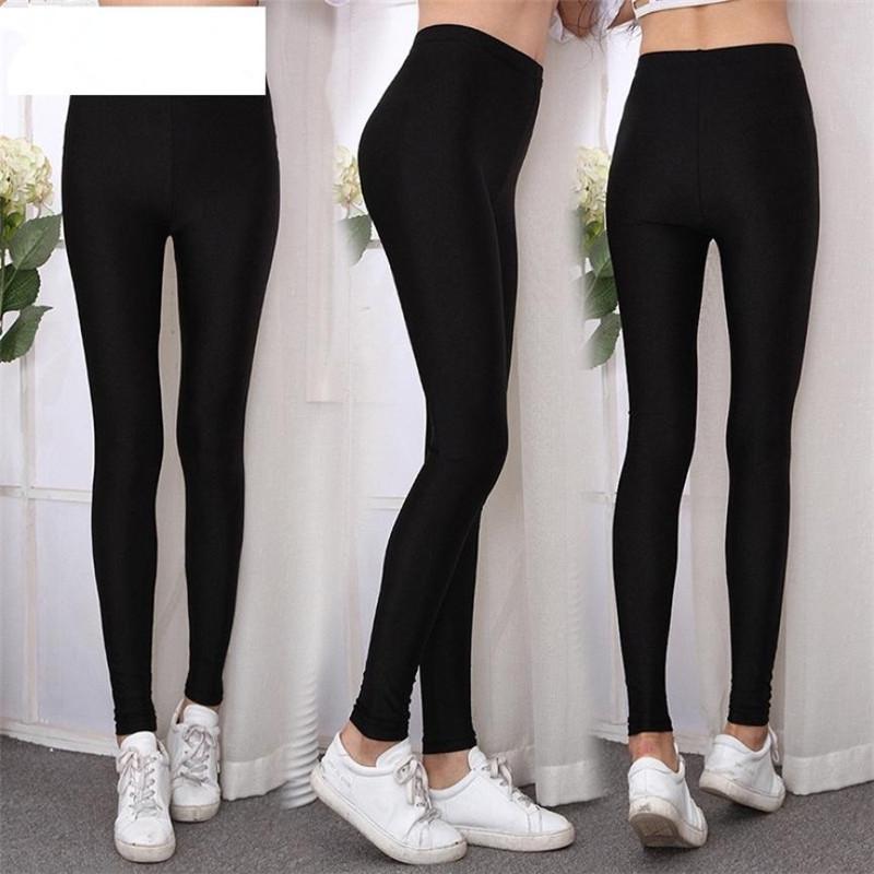 Buy Super Soft Thin Section Shiny Pants Waist Stretch Pants Feet Nine ...