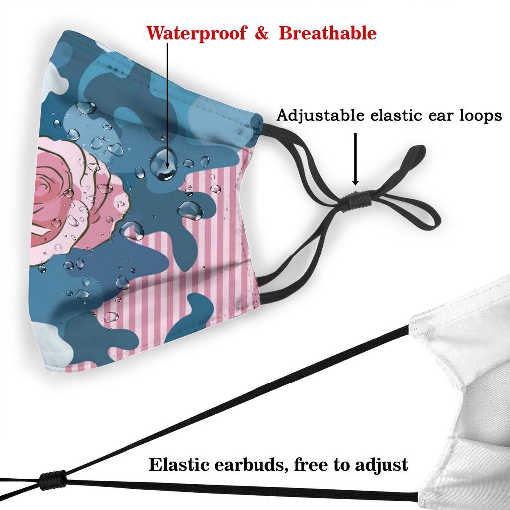 Buy Child Dust Mask With 2 Filter Rose Pink Flower Hakki at affordable ...