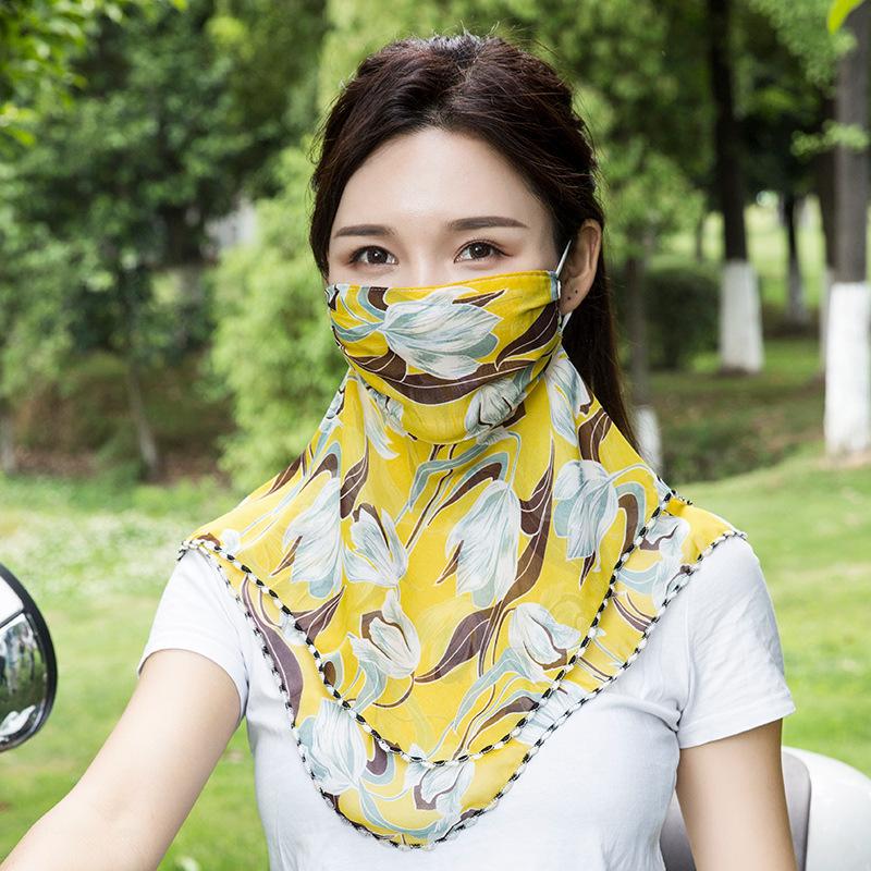 Buy Summer Women Cotton Masks Dustproof Sun UV Protection Printing Long ...