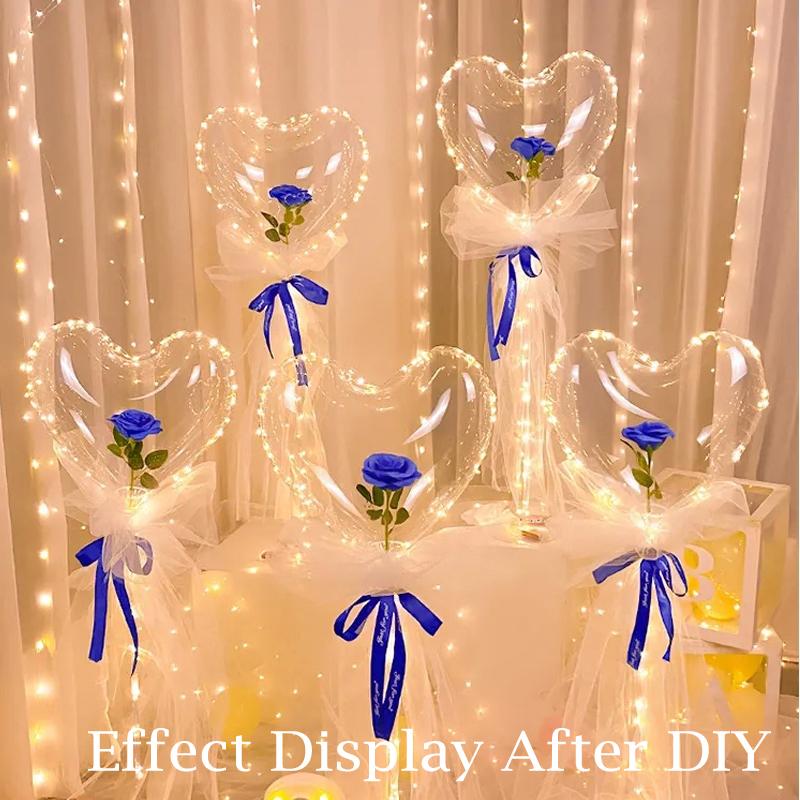 Buy 40CM Clear BOBO Balloons Bubble Heart Balloon For Wedding Decor ...