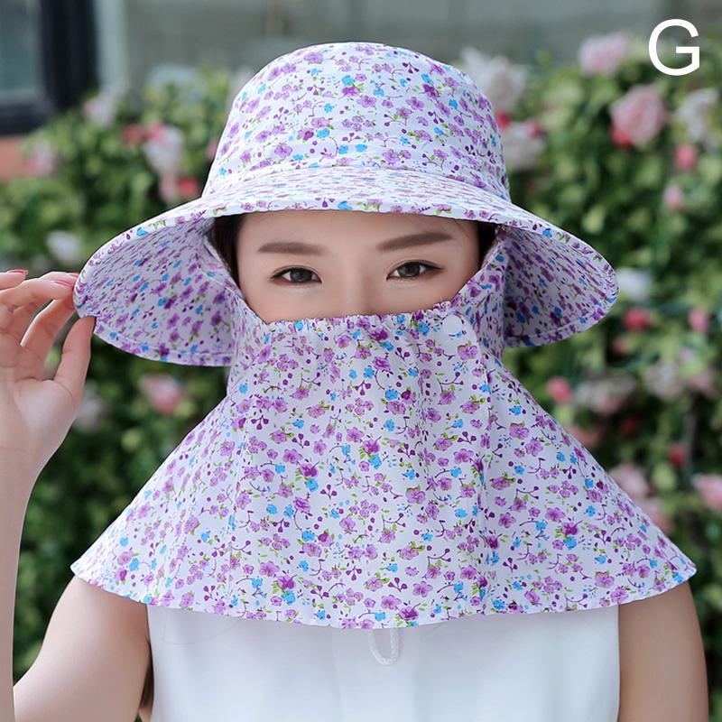 Buy Women Anti-UV Sun Hats Full Face Mask Dustproof Windproof Summer ...