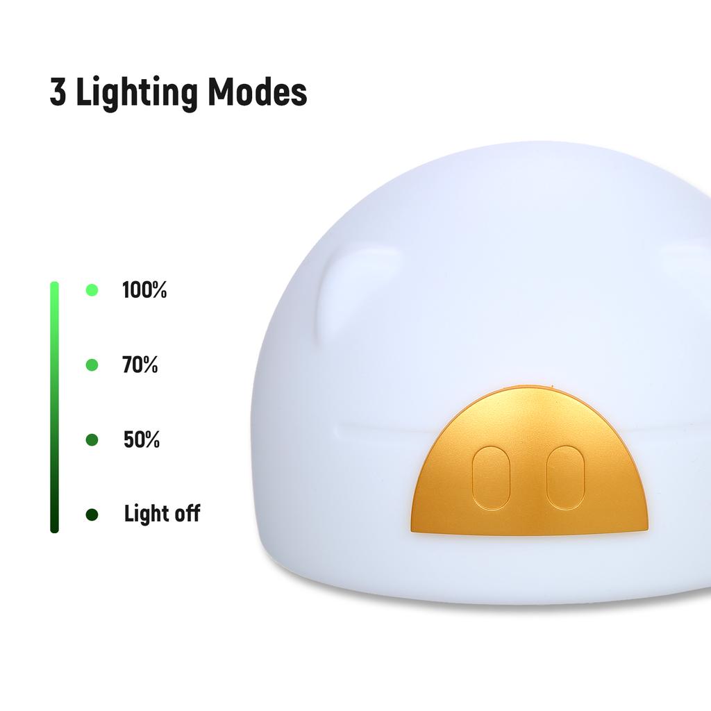 Rechargable Touchsensor Bedside Table Sleep Lamp Piggy Shape Tap Pat ...