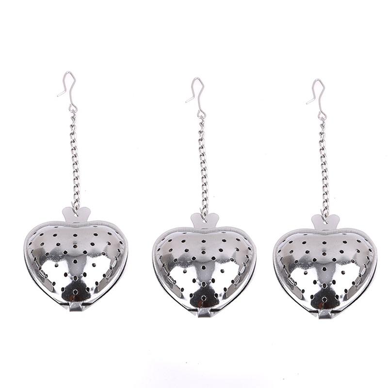 Buy 3pcs/set Stainless Steel With Chain Love Tea Strainer Tea Infuser ...