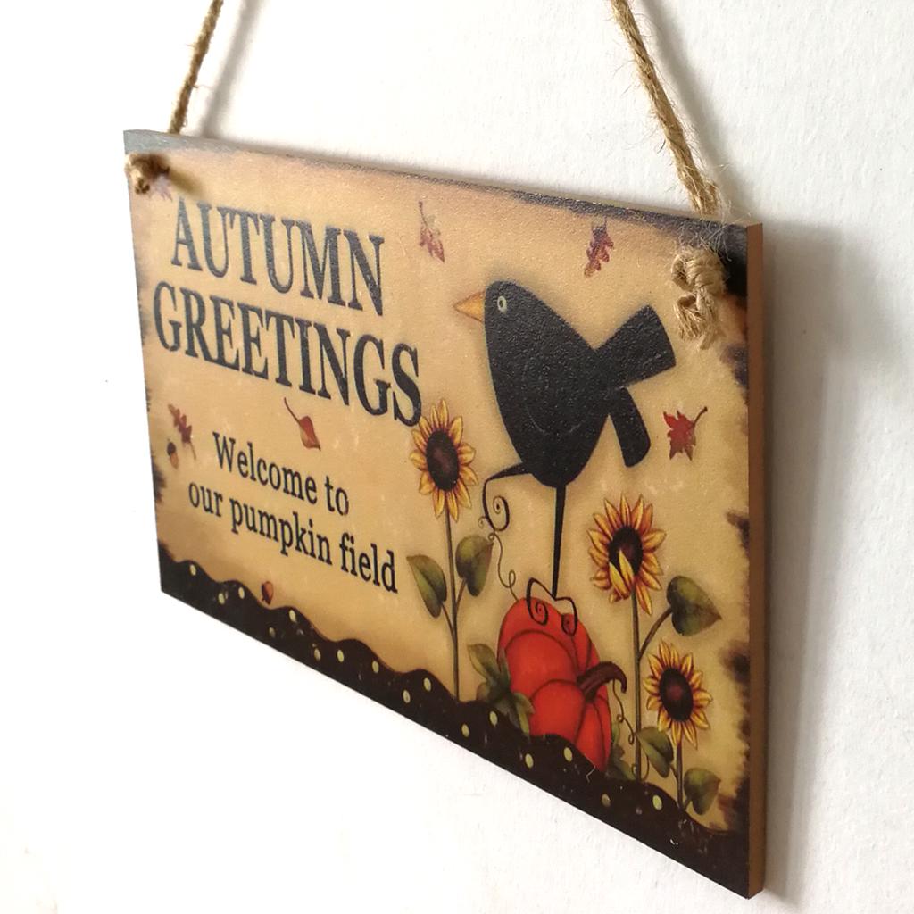 Buy Autumn Greetings Wooden Hanging Plaque Pumpkin Thanksgiving Gift ...