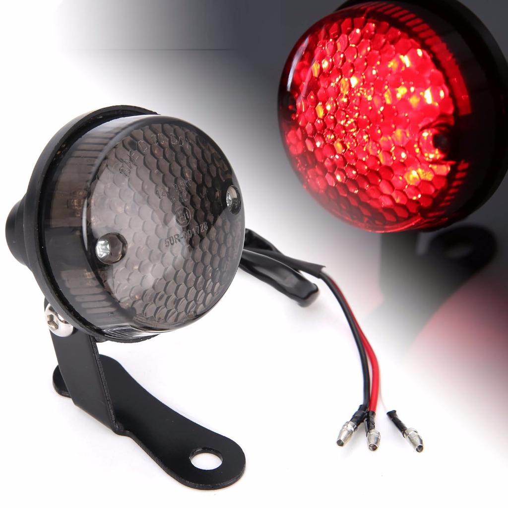 Buy Pdtoweb Red LED Motorcycle Universal Round Rear Tail Brake License ...