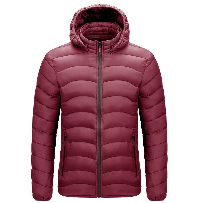 Buy Men's Cotton Padded Clothes Simple Casual Hooded Light Cotton ...