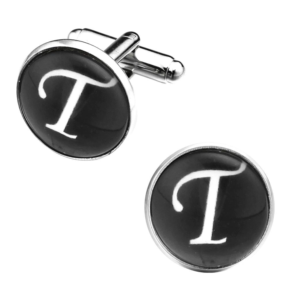 Buy Copper letter A-Z 26 English letters metal men's Cufflinks French ...