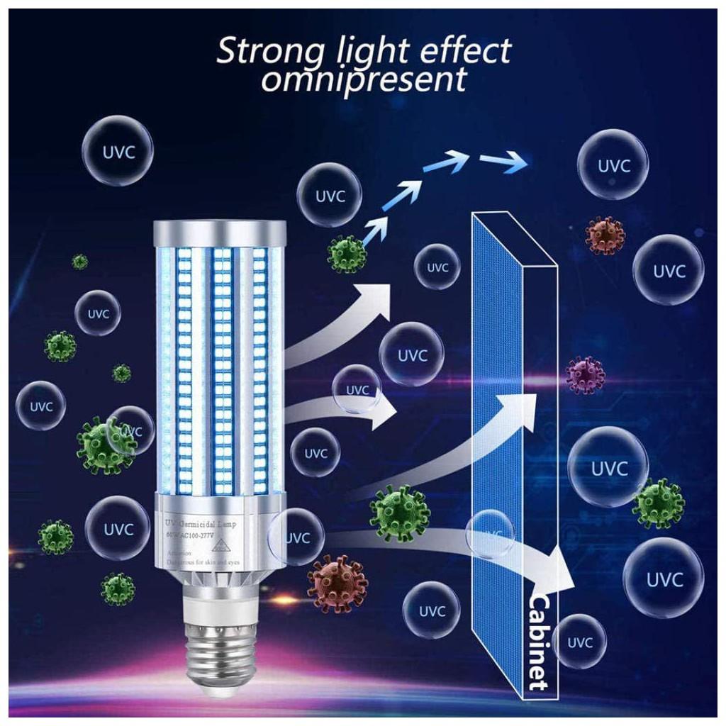Buy Led Halogen 2020 Newest 60W Uv Lamp Germicidal Uvc Led Bulb E26 E27 ...