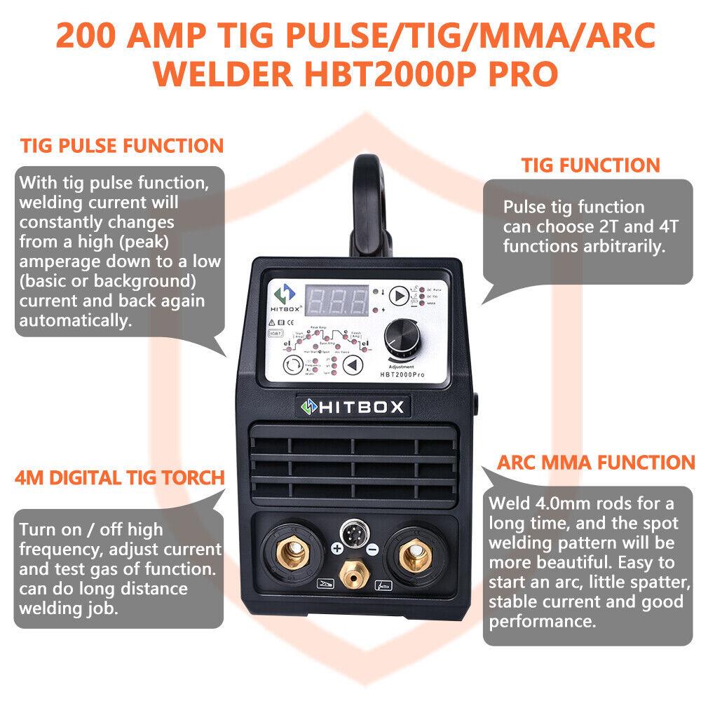 Cheap HITBOX 200A TIG200P Tig Welder Pulse TIG ARC Functional Tig ...