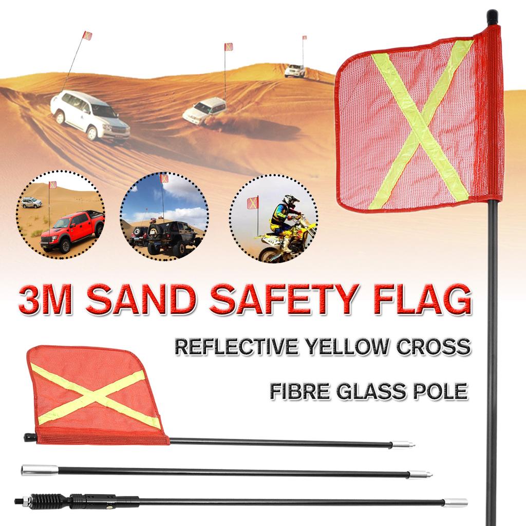3M High Mining Safety Flag Kit Vehicle Warning Sand Dune Vis Offroad ...