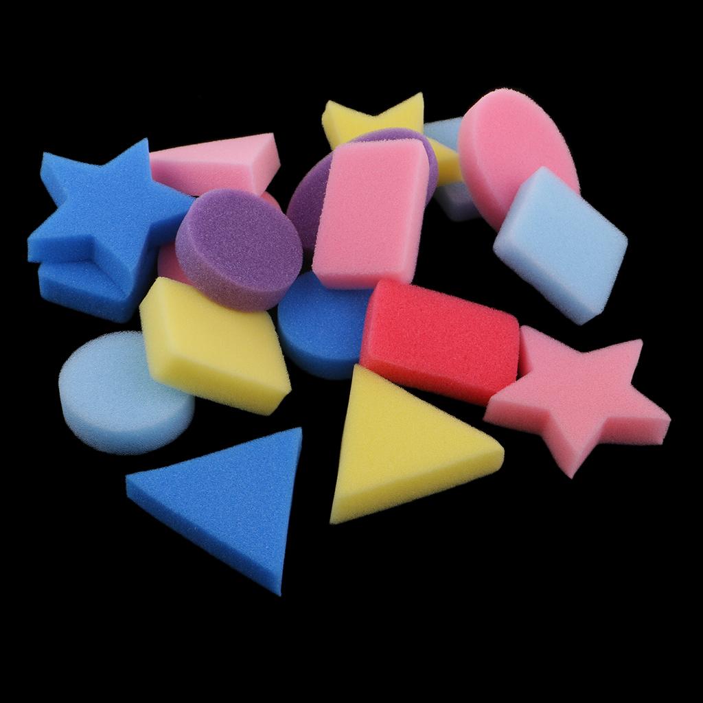 Buy 18 Pieces Multi Shapes Kids Sponge Painting Shapes Stamp Foam ...