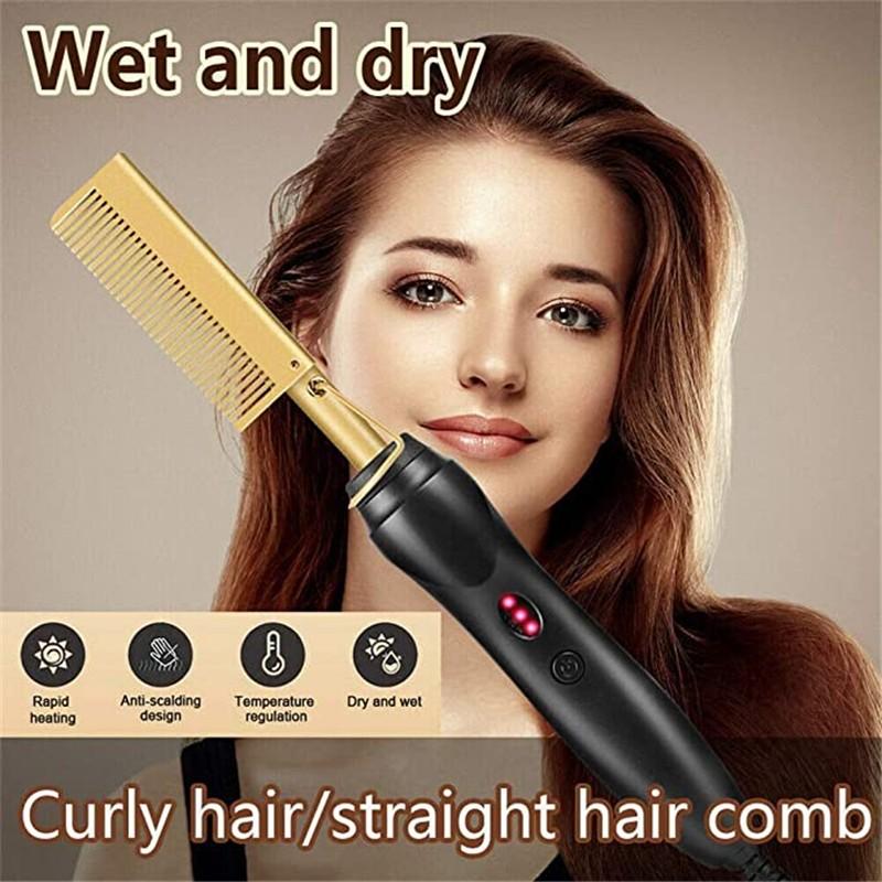 Buy Hot Comb Electric Hot Comb Wet And Dry Hair Curler Comb Hot ...