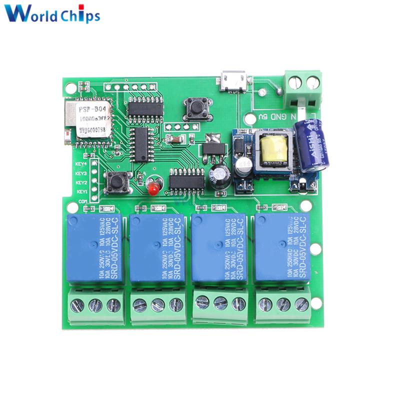 Buy DC 5V-32V/220V 4 Channel Wifi Relay Module Wireless Remote Control ...