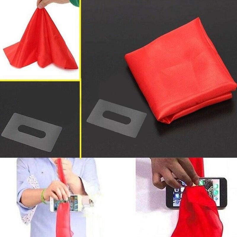 Buy Red Magic Props Silk Scarf Close Up Magic Tricks Silk Through Phone ...