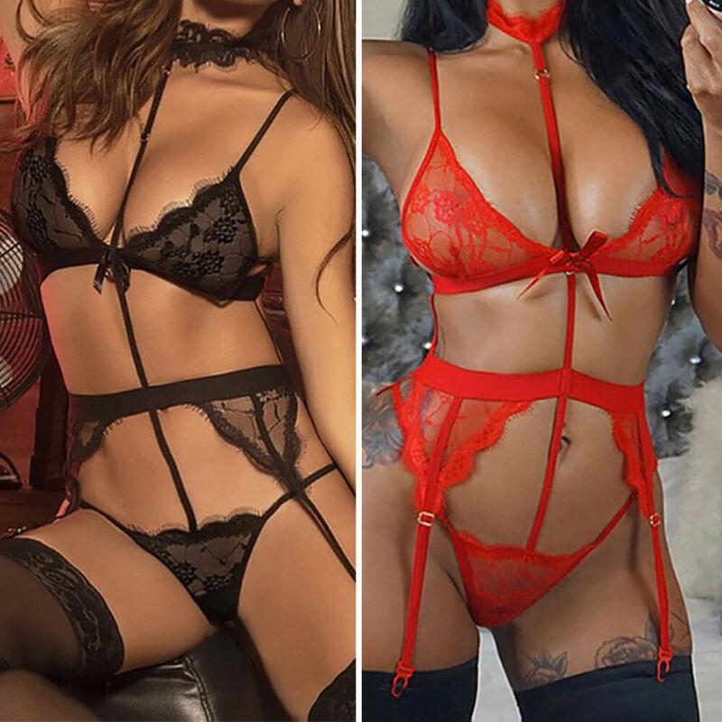 Buy Sexy Lace Lingerie Underwear Sets Women Casual Bras Panties Set Hollow Out Nightwear ...