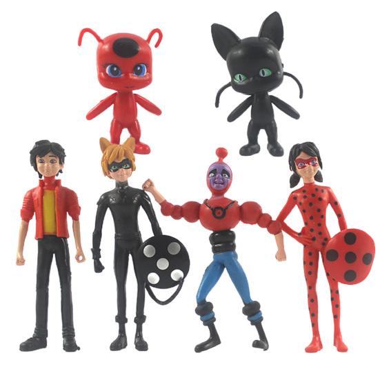 Buy 6Pcs/Set Ladybug Girl Figure Vivid 3D Effect PVC Cartoon Toys ...