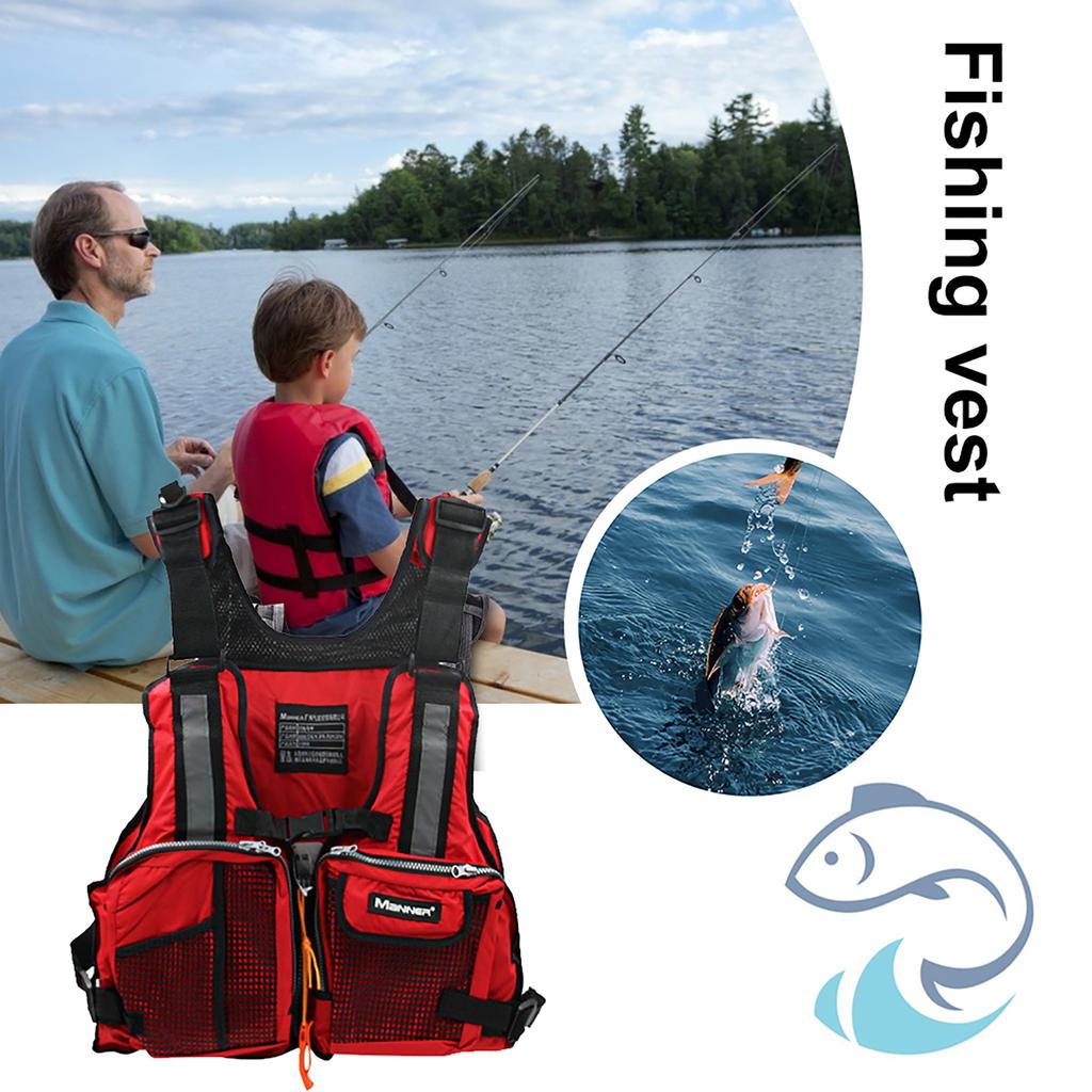 Life Jacket for Adult Buoyancy Swimming Vest Reflective Multi-pocket ...