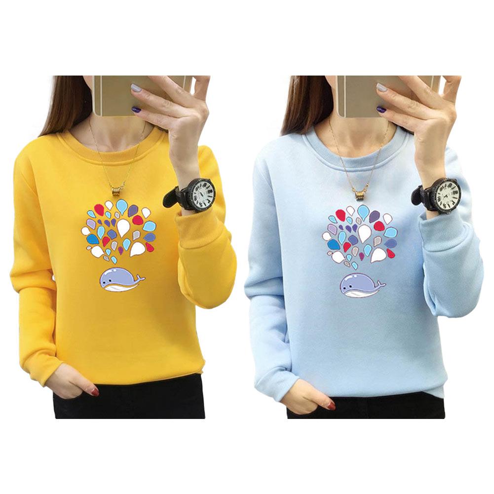 Buy Women Fleece Sweatshirt Long Sleeve Cartoon Cute Animal Print ...