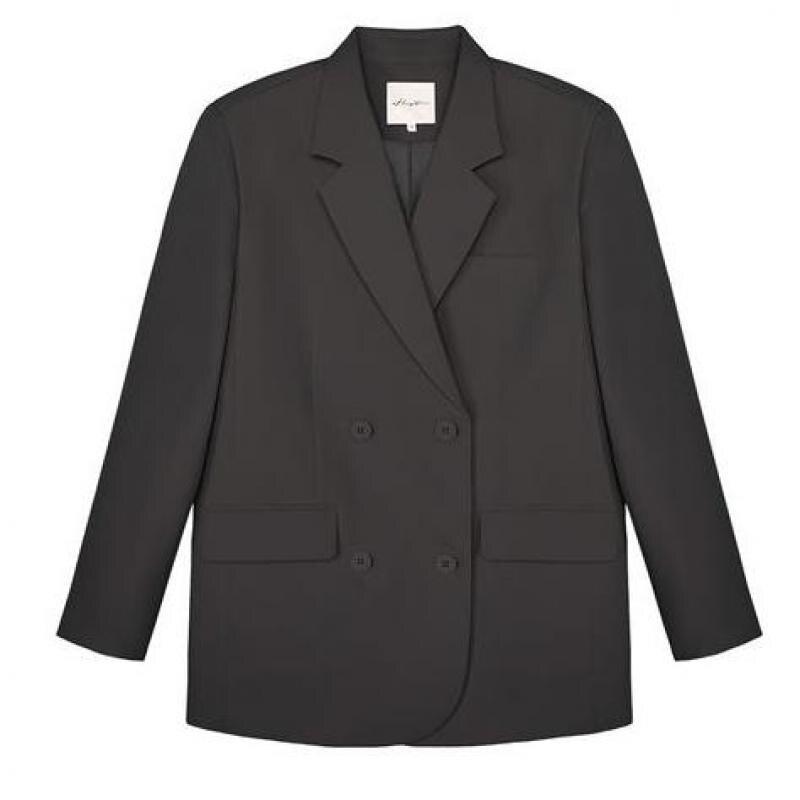 Buy 2022 Korean Loose Womens Black Suit Coat And Blazers Long Sleeve ...