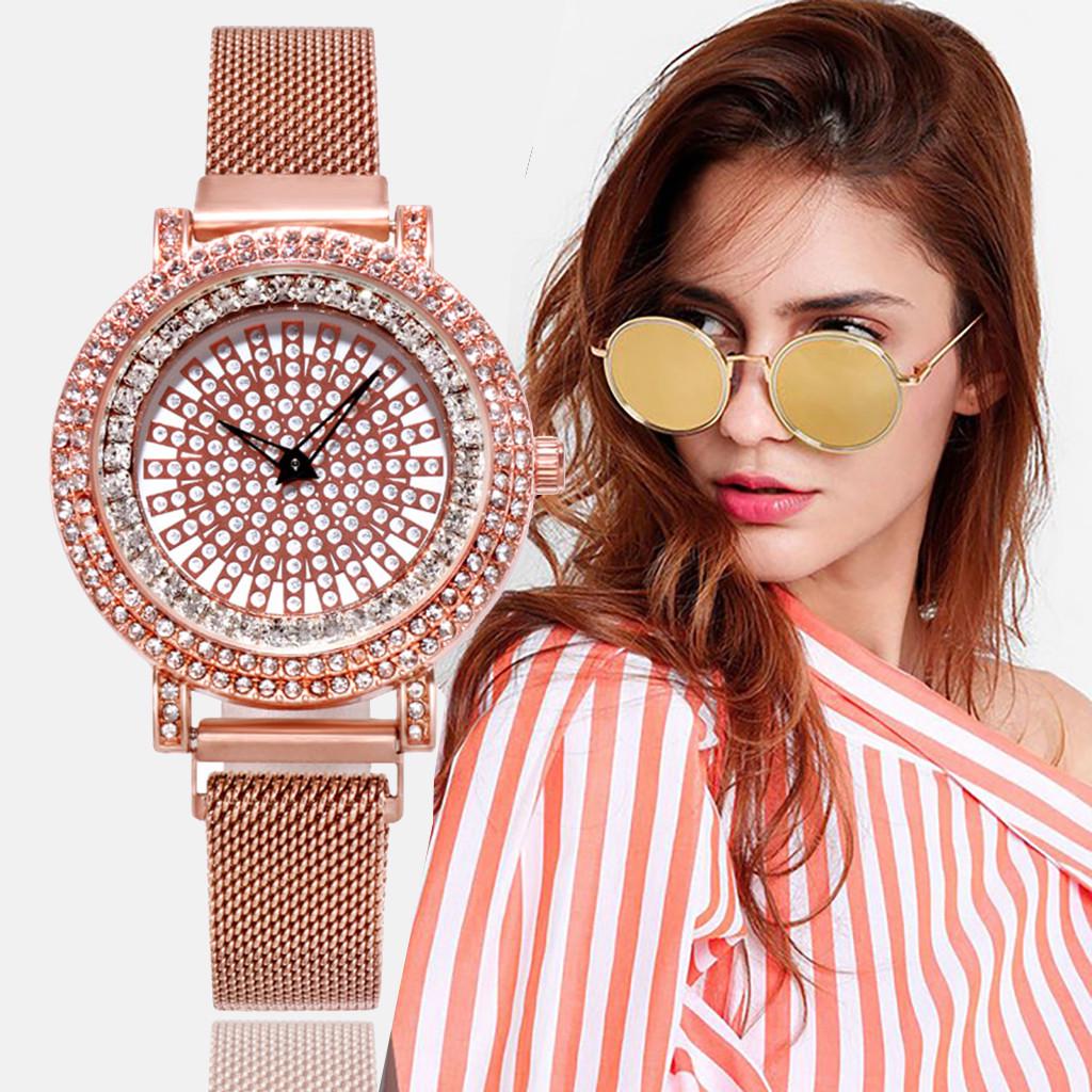 Buy Cool Luxury Fashion Full Fake Diamond Dial To Run Ladies Quartz ...