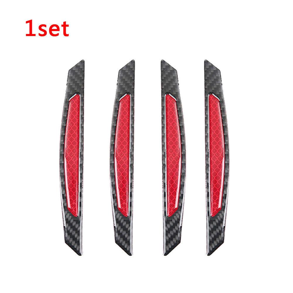4x Carbon Fiber Reflective Anti-collision Car Side Door Edge Protection ...