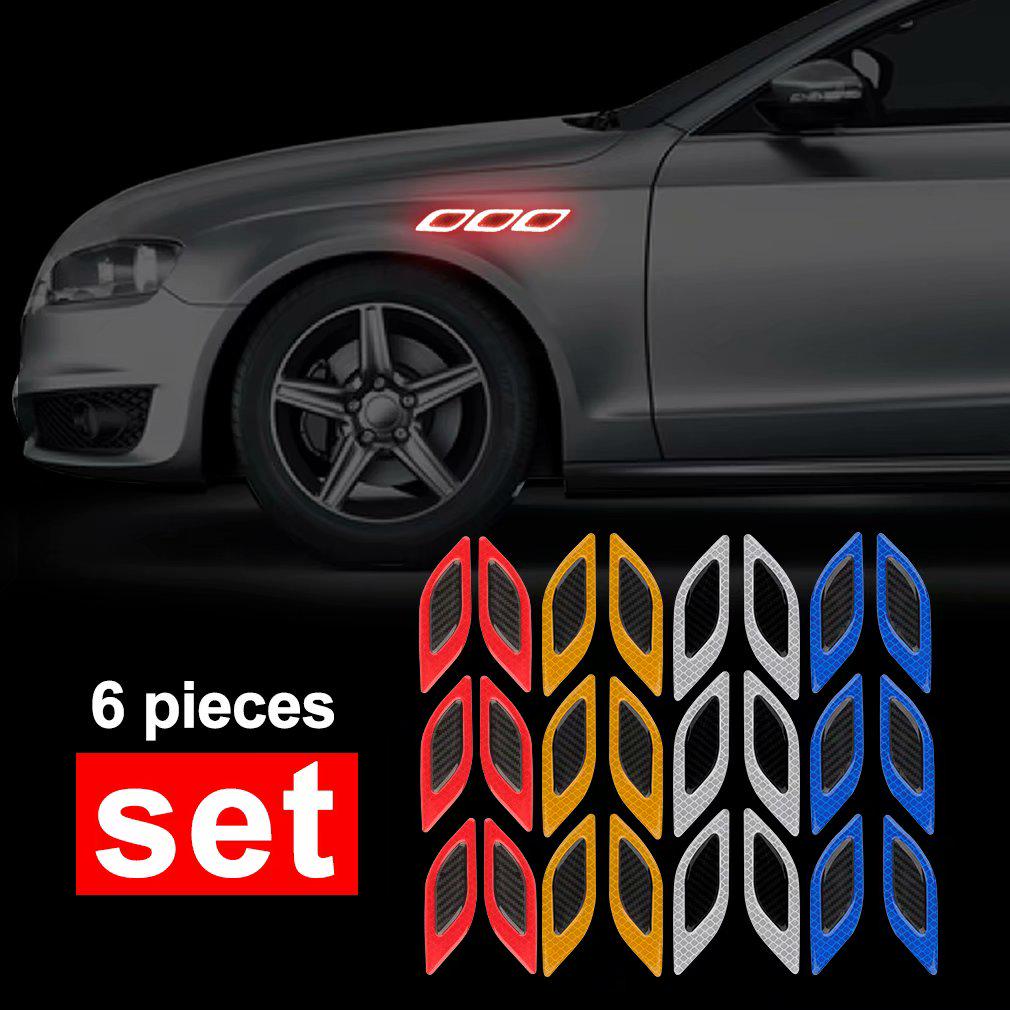 6Pcs Car Reflective Sticker Truck Auto Motor Reflective Strip Anti ...