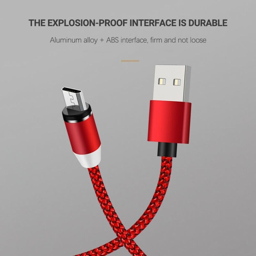 Cheap 1M Magnetic Fast Charging USB Knit Cable Charger Lead 2A USB-C ...