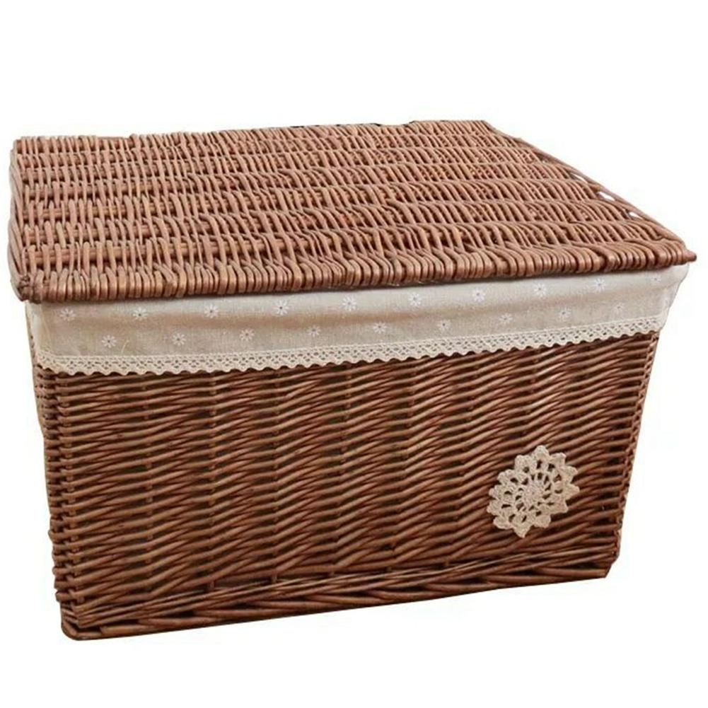 Buy Rattan Storage Box with Lid Seagrass Woven Storage Basket - Small ...