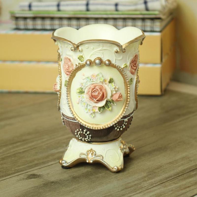 Buy European Noble Embossed Makeup Brush Storage Bucket Eyebrow Pencil ...