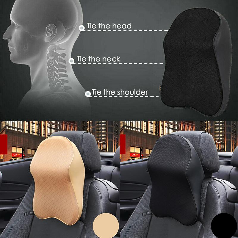 Buy Car Seat Headrest Pad 3D Memory Foam Pillow Head Neck Pain Relief ...