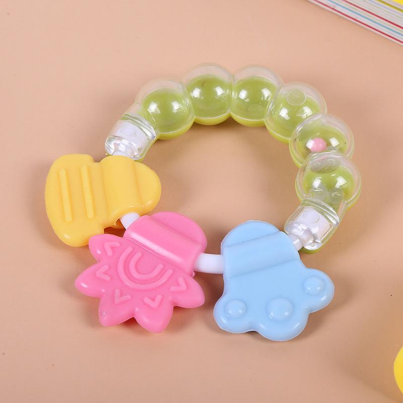 Buy Baby Rattle Teether Toy Silicone Handbell Toddler Infant Teething ...