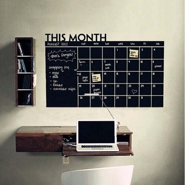 Buy Monthly Planner Chalkboard Chalk Blackboard Wall Sticker Decor ...