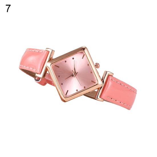 Buy XR4436 Women Faux Dial Quartz Leather Band Square Watch Star Shape ...