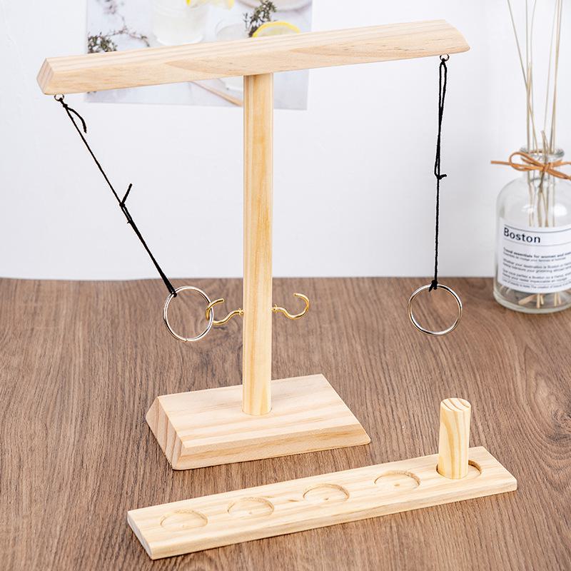 Cheap Wooden Ring Toss Game: Two-Person Table Wine Toys | Joom