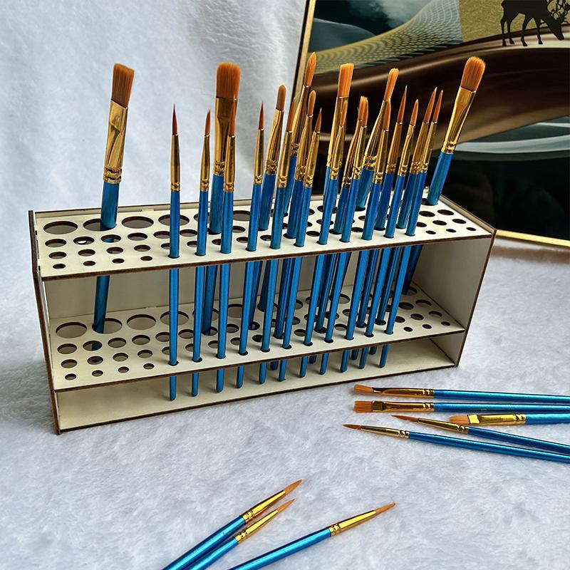 Cheap 1PC Freestanding Brush Holder 67 Brushes Wooden Stand Stand Wall ...