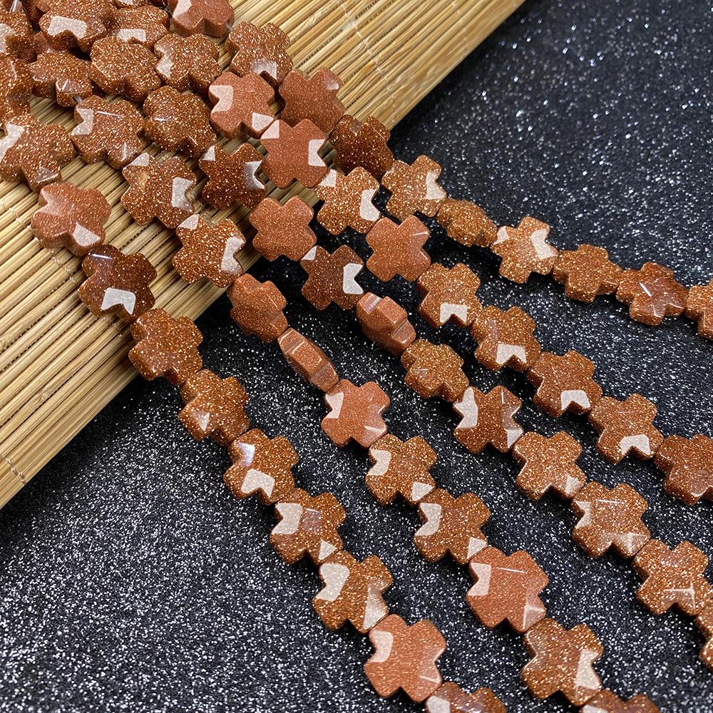 Buy 17Pcs/strand semi-precious cross shaped section loose beads ...