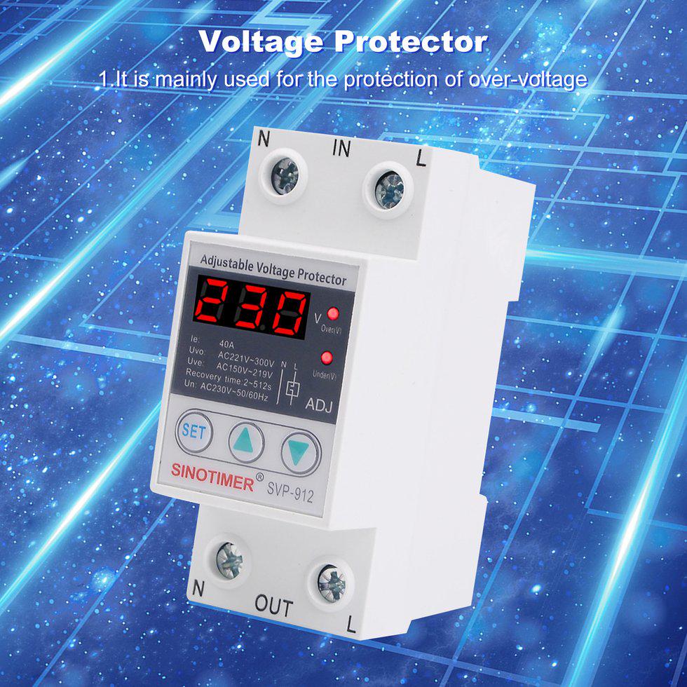 Circuit Breakers & Disconnectors SINOTIMER SVP-912 230V 40A/63A Under/Over Voltage Protector ...