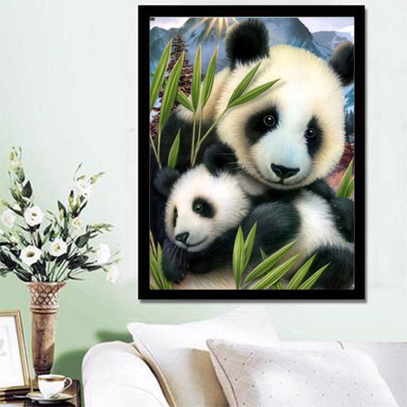 Buy 5D DIY Pandas Stick Drill Cross Craft Full Drill Home Wall Decor at ...