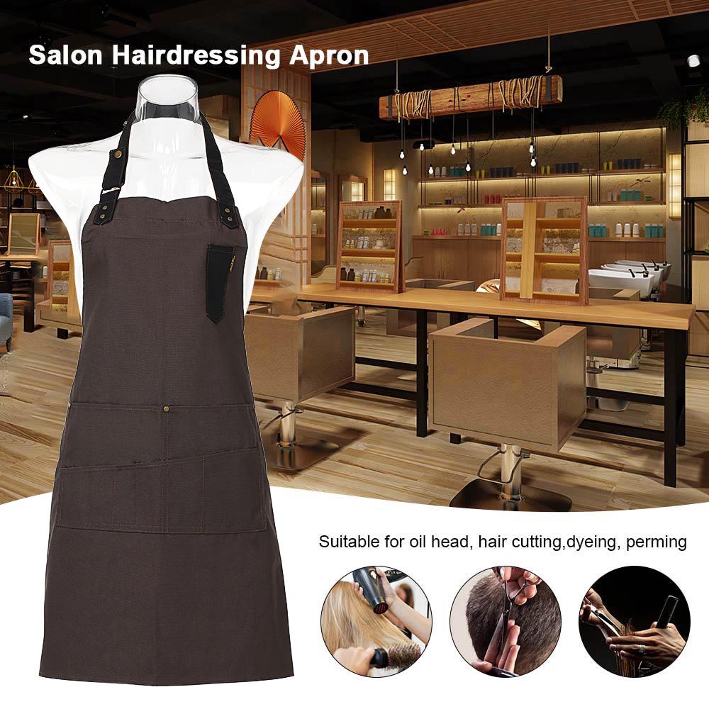 Pro Salon Barber Hairdresser Gown Cape With Pockets Jean Apron Hair ...